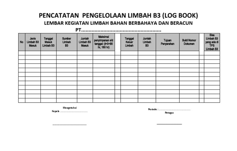 Logbook Limbah B3 | PDF