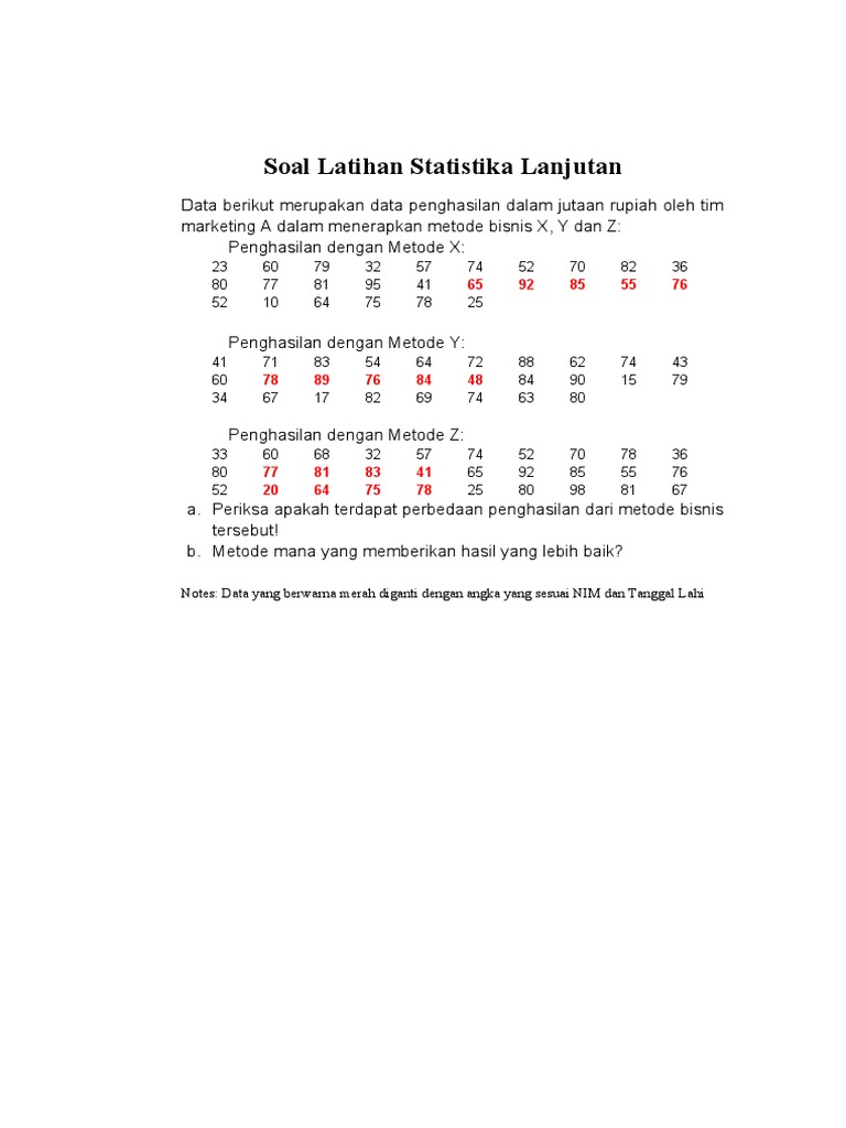 Soal Latihan Uji Anova | PDF