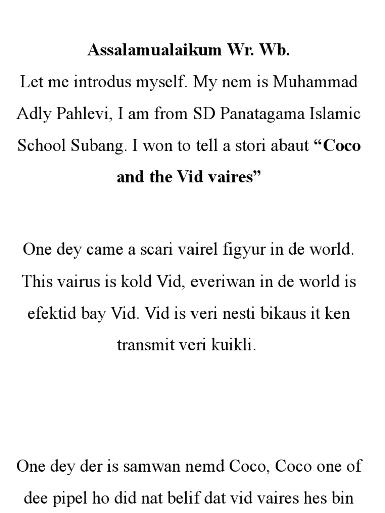 Story Telling Bahasa Inggris Pdf Nature