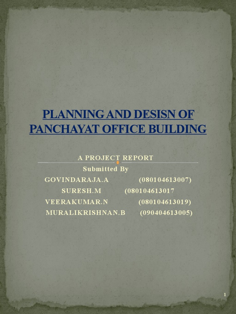 Planning and Desisn of Panchayat Office Building | PDF | Basement ...