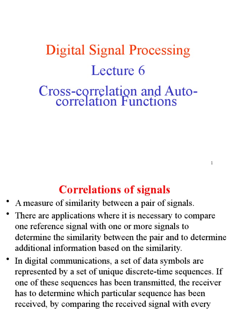 Cross-Correlation & Autocorrelation Functions | PDF | Autocorrelation | Theoretical Computer Science