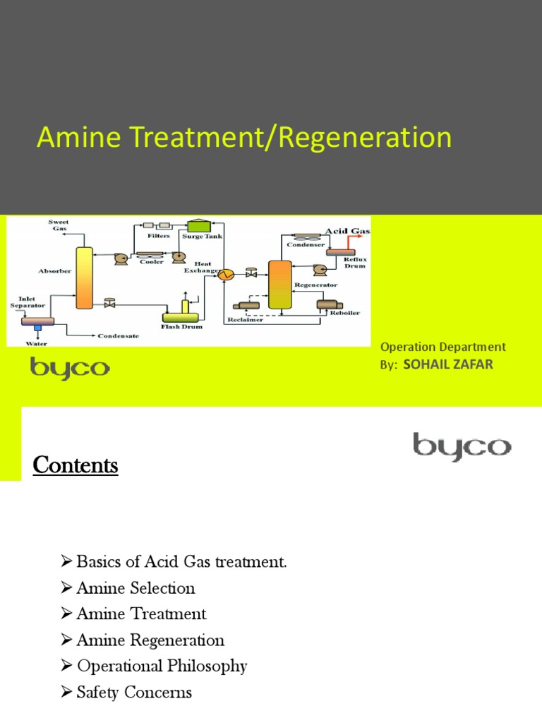 Amine Treatment Presentation | PDF | Chemical Process Engineering | Gases