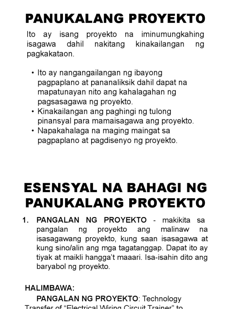 Panukalang Proyekto | PDF