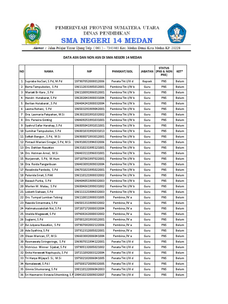 Data ASN dan Non ASN | PDF