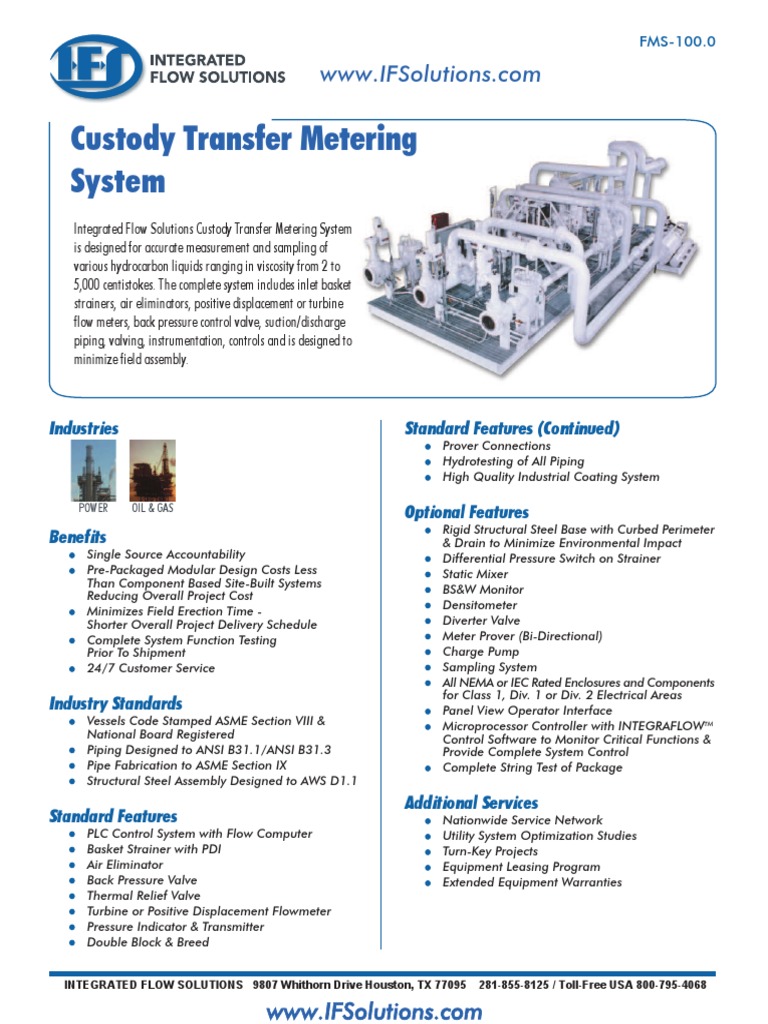 Custody Transfer Metering System: Industries Standard Features ...