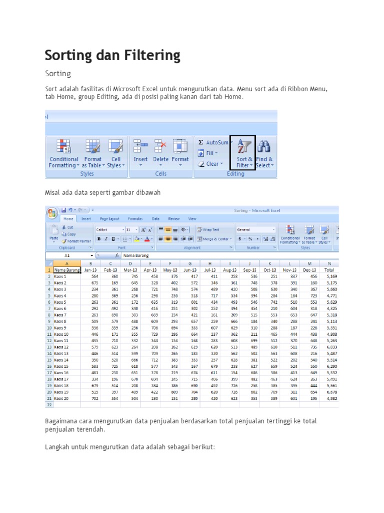 Sorting Dan Filtering | PDF