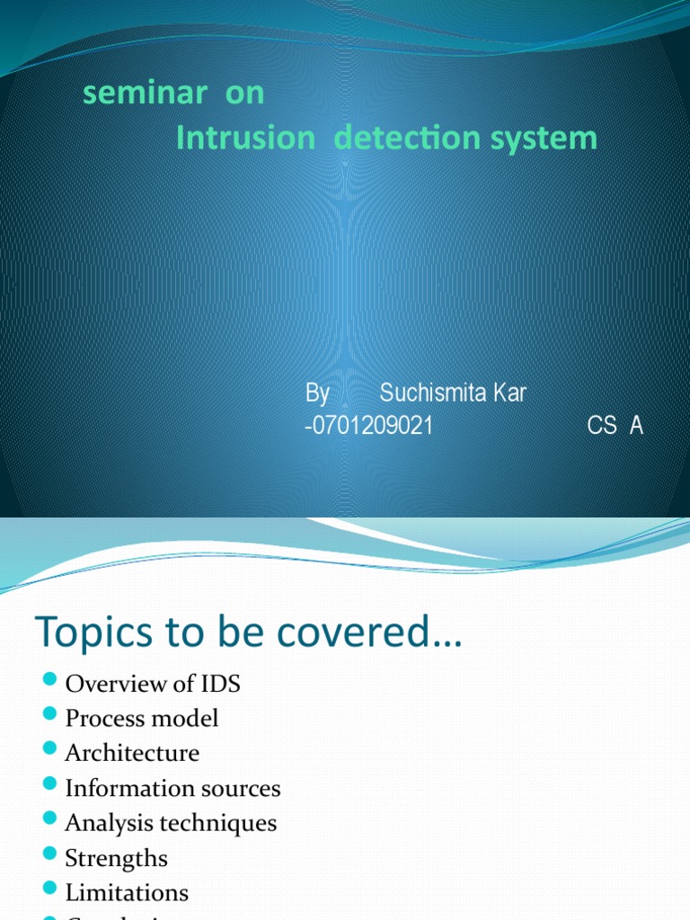 Seminar On Intrusion Detection System | PDF | Information Technology ...