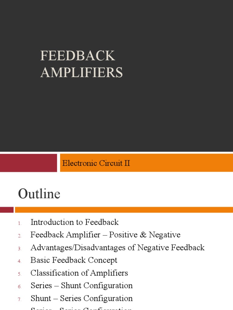 Feedback Amplifiers: Electronic Circuit II | Download Free PDF | Amplifier | Feedback