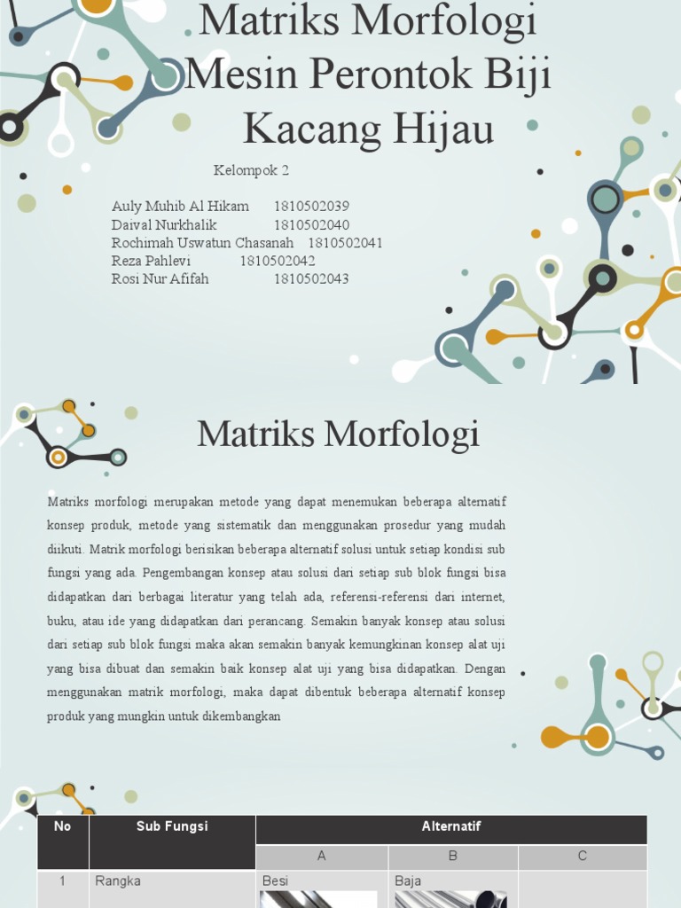 Matriks Morfologi Kelompok 2 Fix | PDF | Sains & Matematika | Teknologi ...