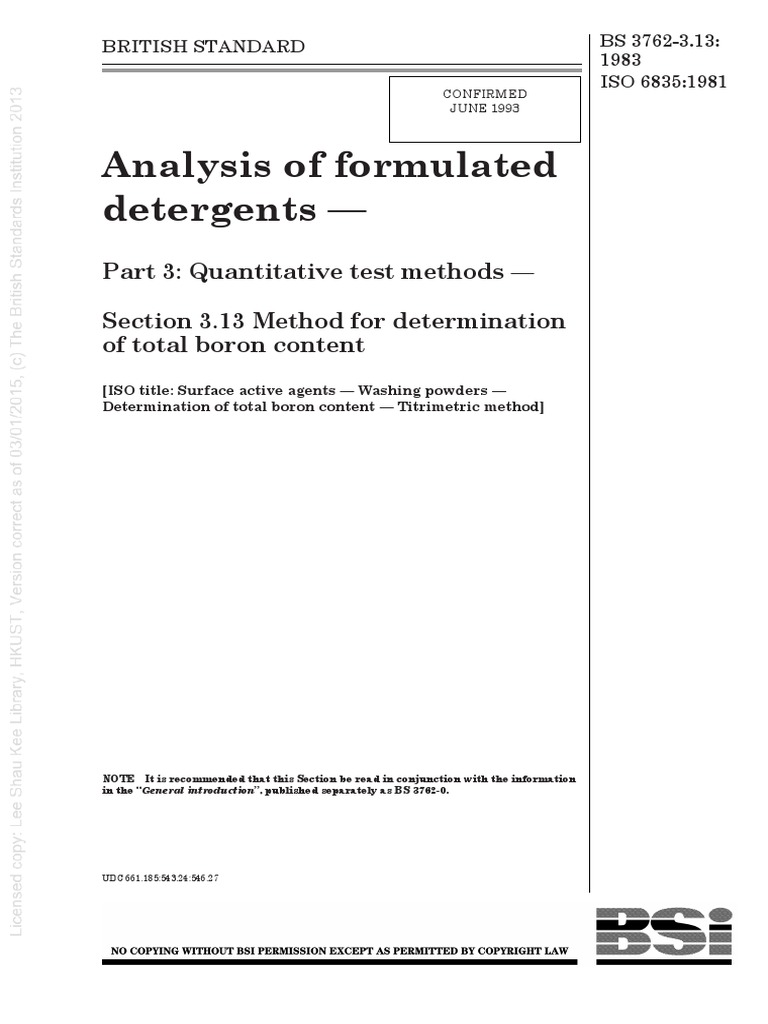 BS 03762 3.13 1983 1999 Iso 6835 1981 | PDF | Titration | Chemistry