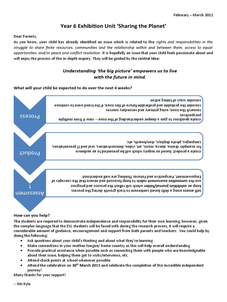 Y6Exhibition Unit Sharing The Planet | PDF | Empowerment | Educational ...