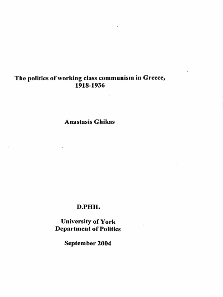 Greek Working-Class Communism | PDF | Soviet Union | World Politics