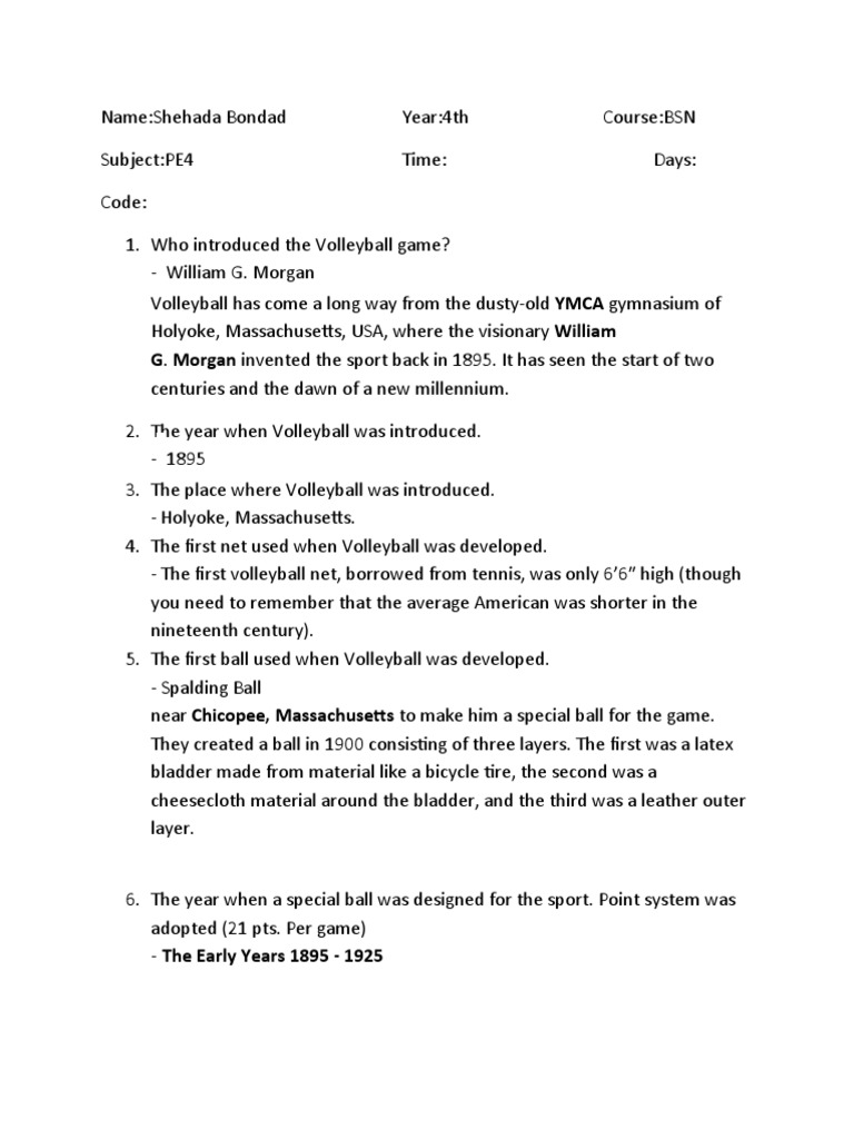 Assignment Volleyball | PDF | Volleyball | Tournament