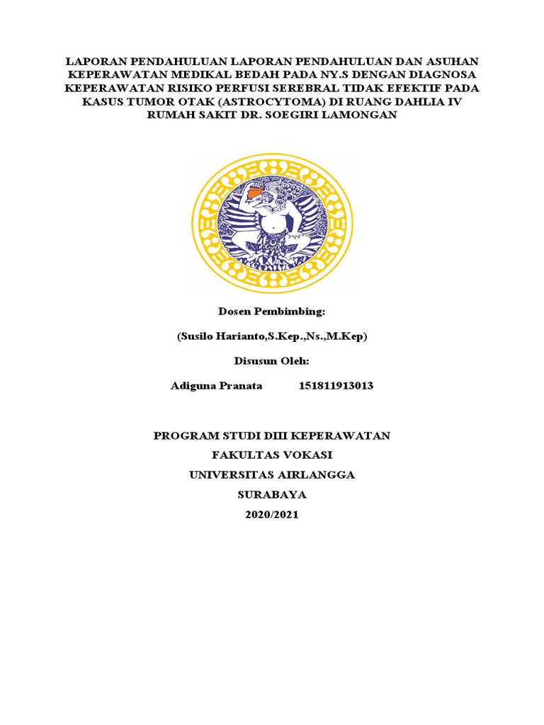 LP Dan ASKEP KMB - TUMOR OTAK - ADIGUNA PRANATA - 151811913013 | PDF | Kesehatan Holistik ...