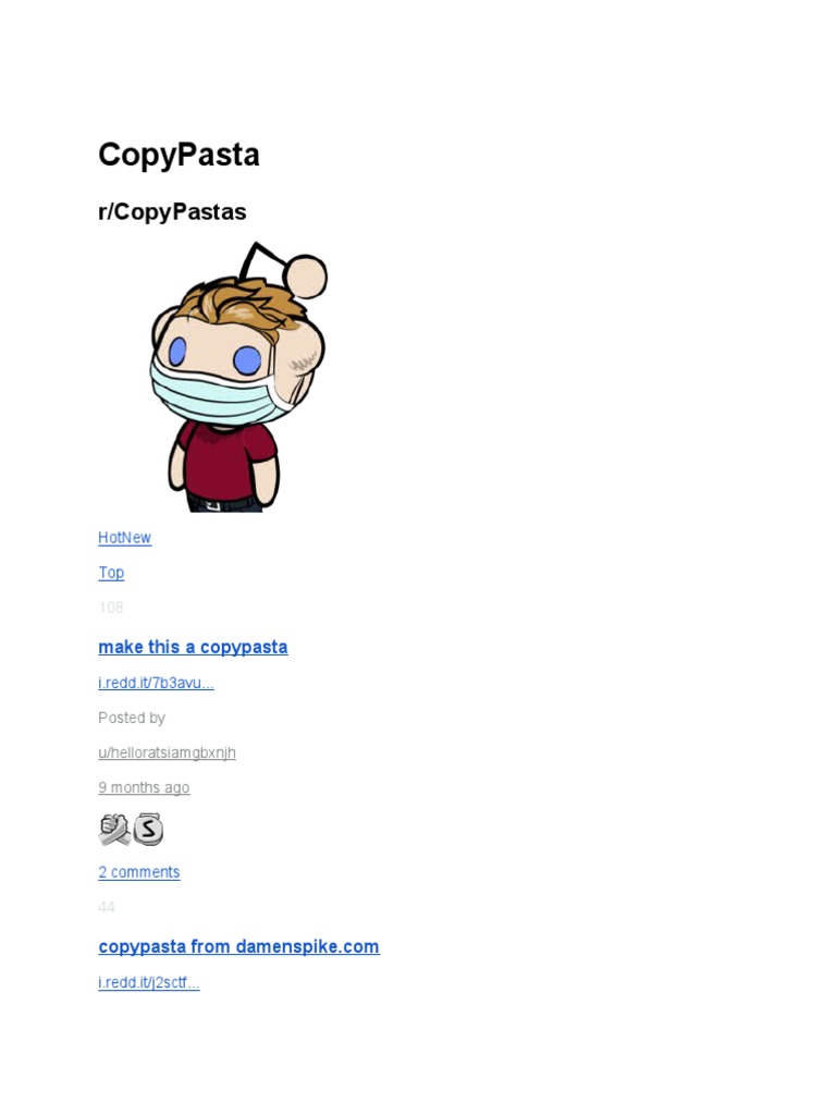 Copypasta: R/Copypastas | PDF