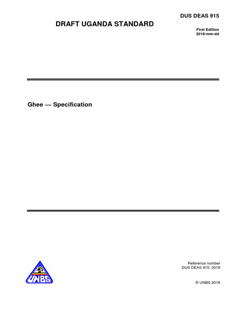 Ghee Specification | PDF | Fat | Milk