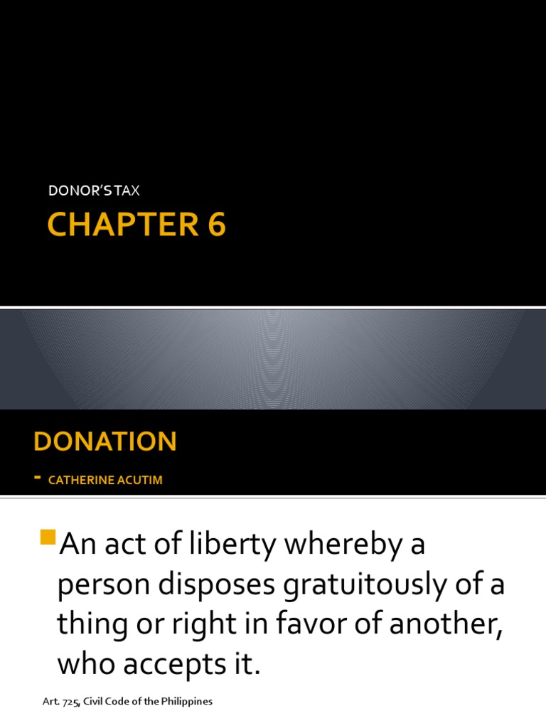 An Overview of the Taxation of Donations Inter Vivos under Philippine ...