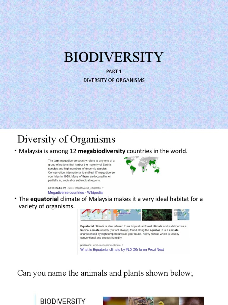 Biodiversity: Diversity of Organisms | PDF