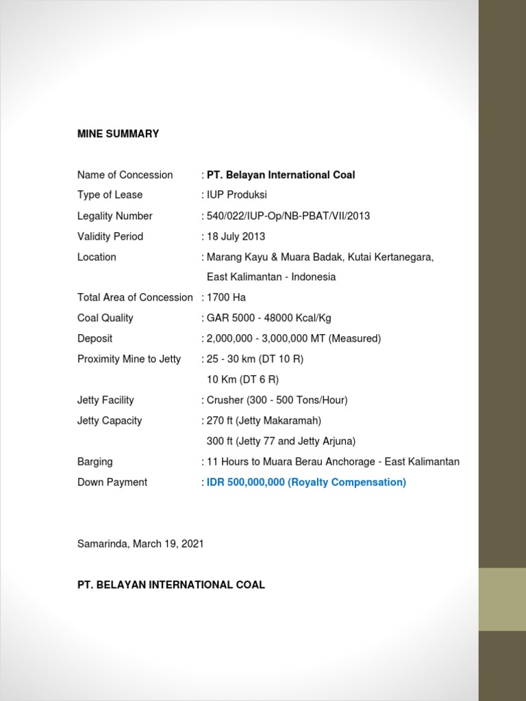 Mine Summary | PDF