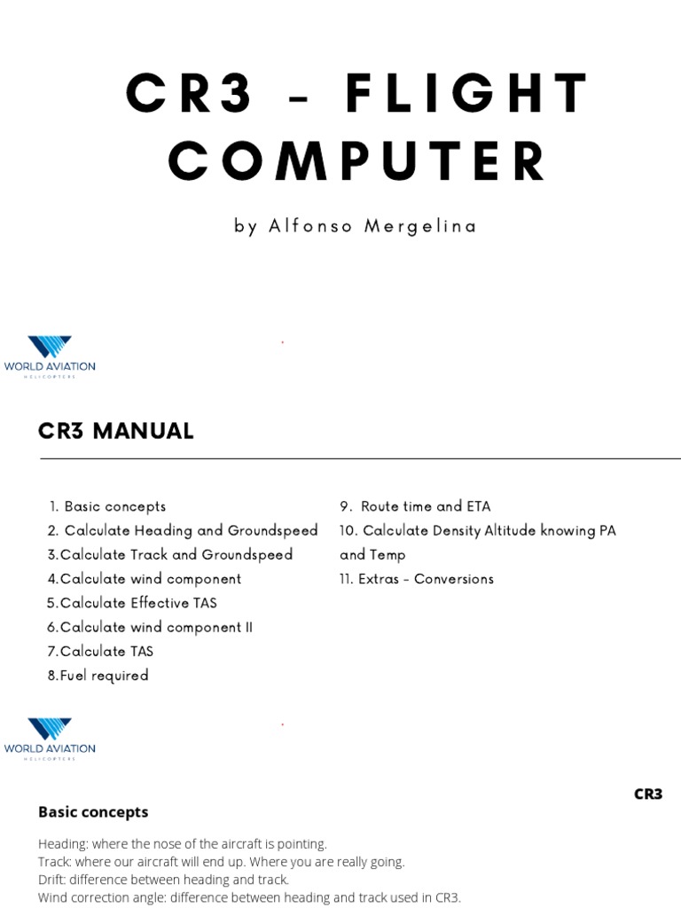 Cr3 - Flight Computer: by Alfonso Mergelina | PDF | Airspeed | Aviation