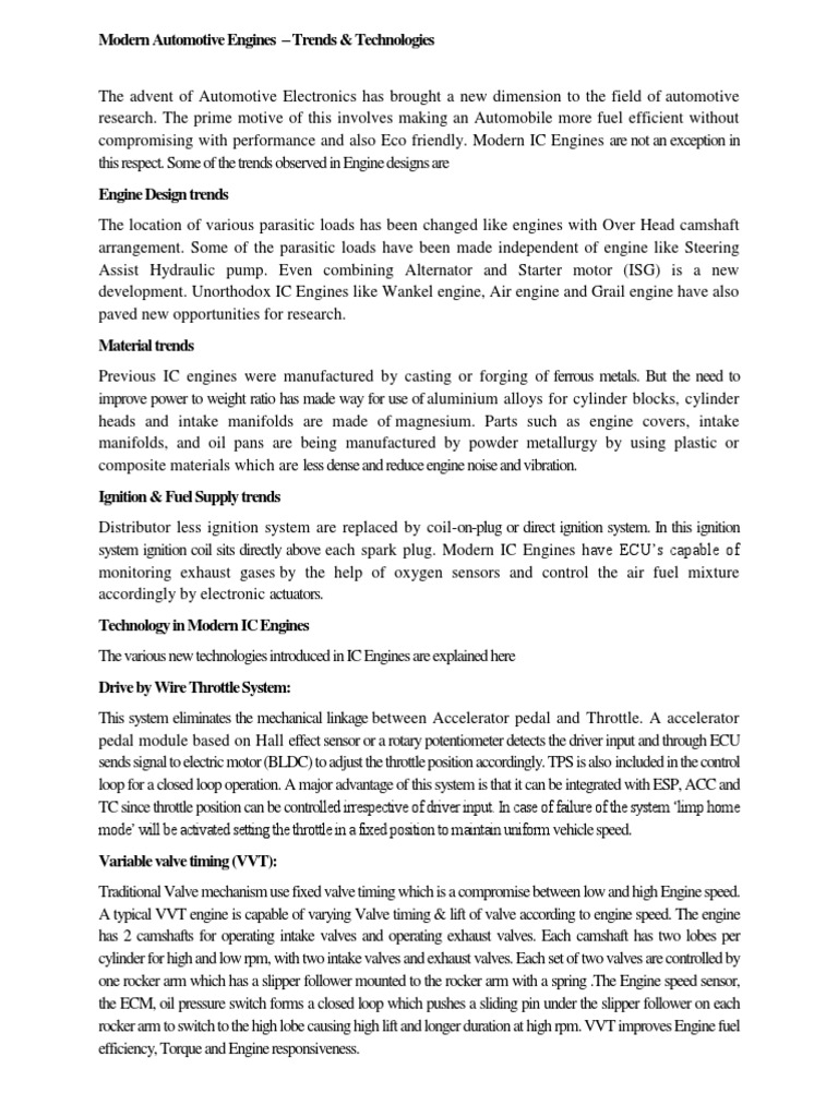 Modern Auto Engines | PDF