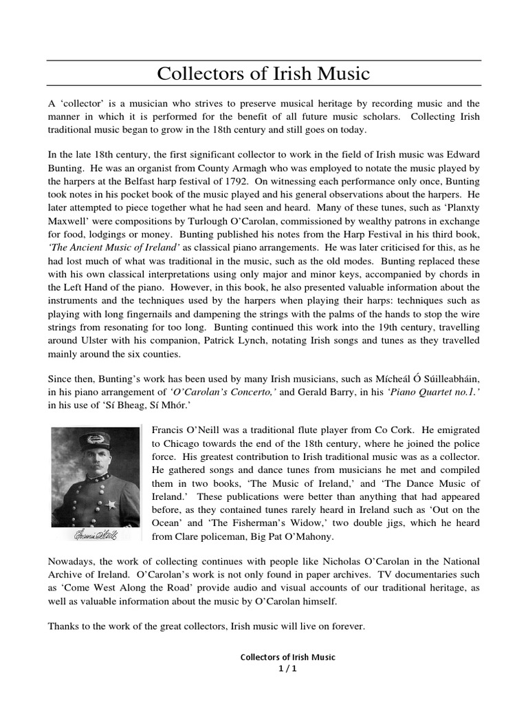 Irish Music Preservationists | PDF | Performing Arts | Sound