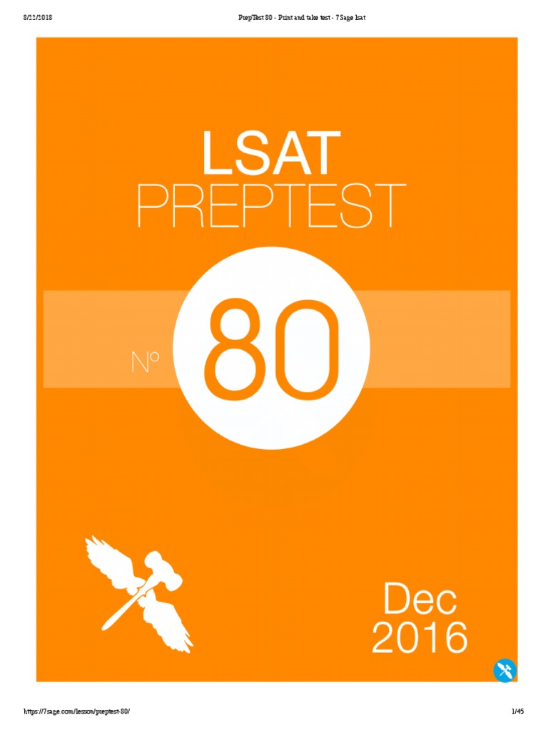 PrepTest 80 - Print and Take Test - 7sage Lsat | PDF | Legal ...