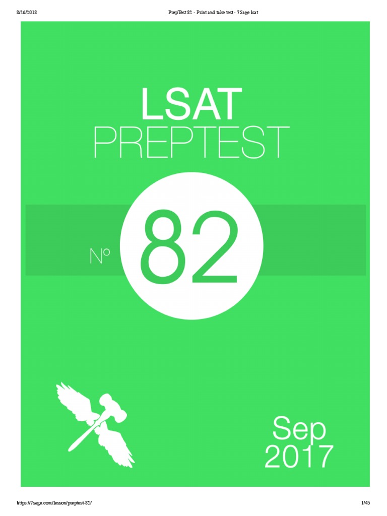 PrepTest 82 - Print and Take Test - 7sage Lsat | PDF | Computers