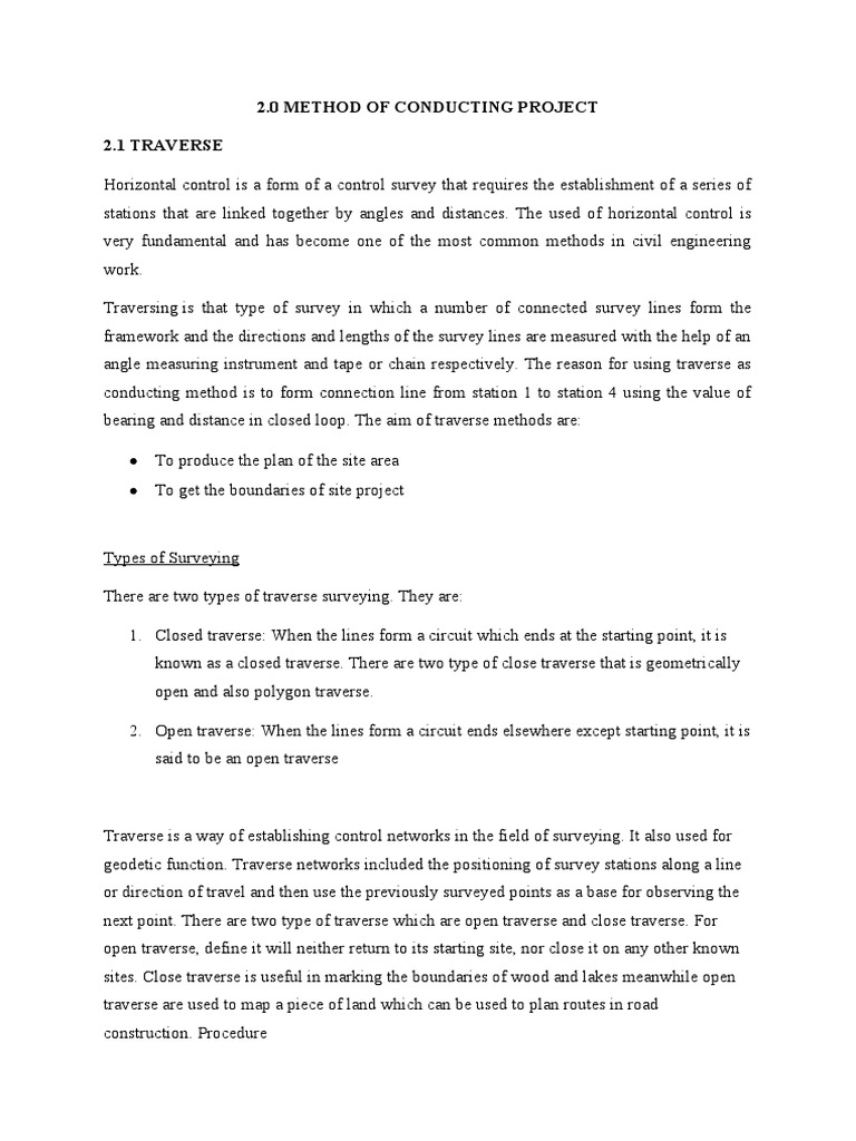 Traverse Method of Conducting | PDF | Surveying | Geometry