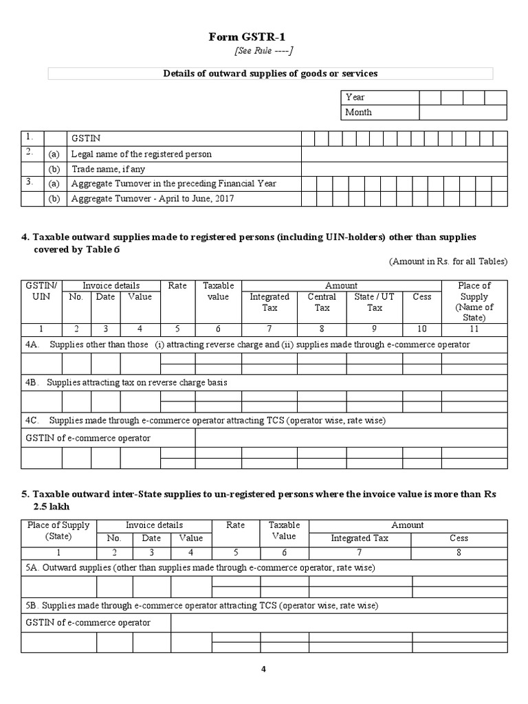 Form GSTR 1 | PDF | Invoice | Taxes