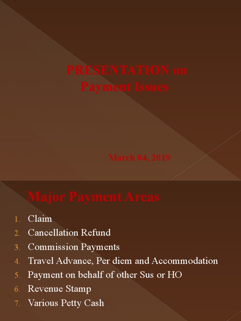 Payment Issues and Procedures Overview | PDF | Per Diem | Payments