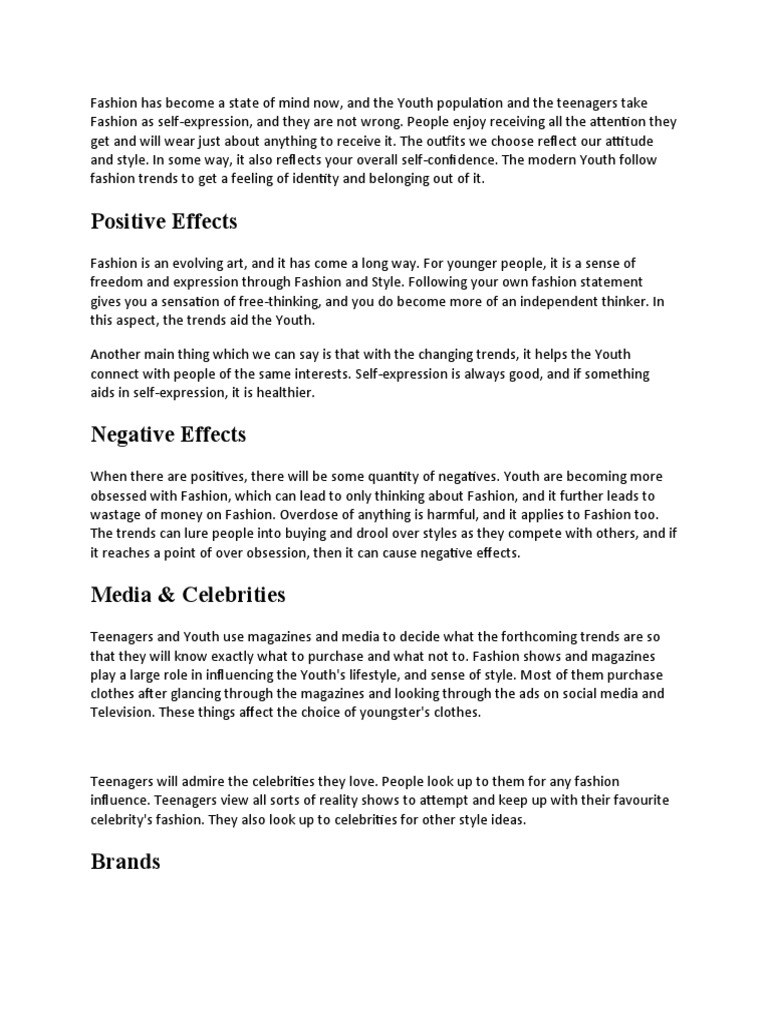 How Does The Changing Fashion Trends Impact The Youth | PDF | Fashion ...