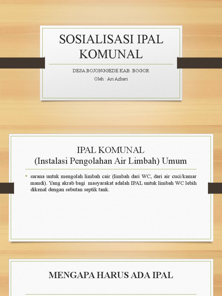 Sosialisasi Ipal Komunal | PDF