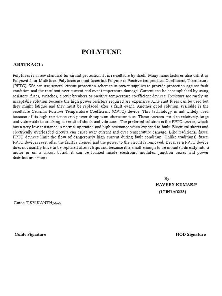 Polyfuse Abstract | PDF