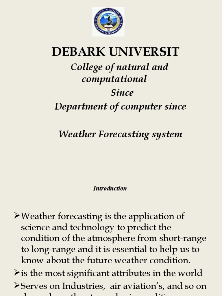 Debark Universit: College of Natural and Computational Since Department ...