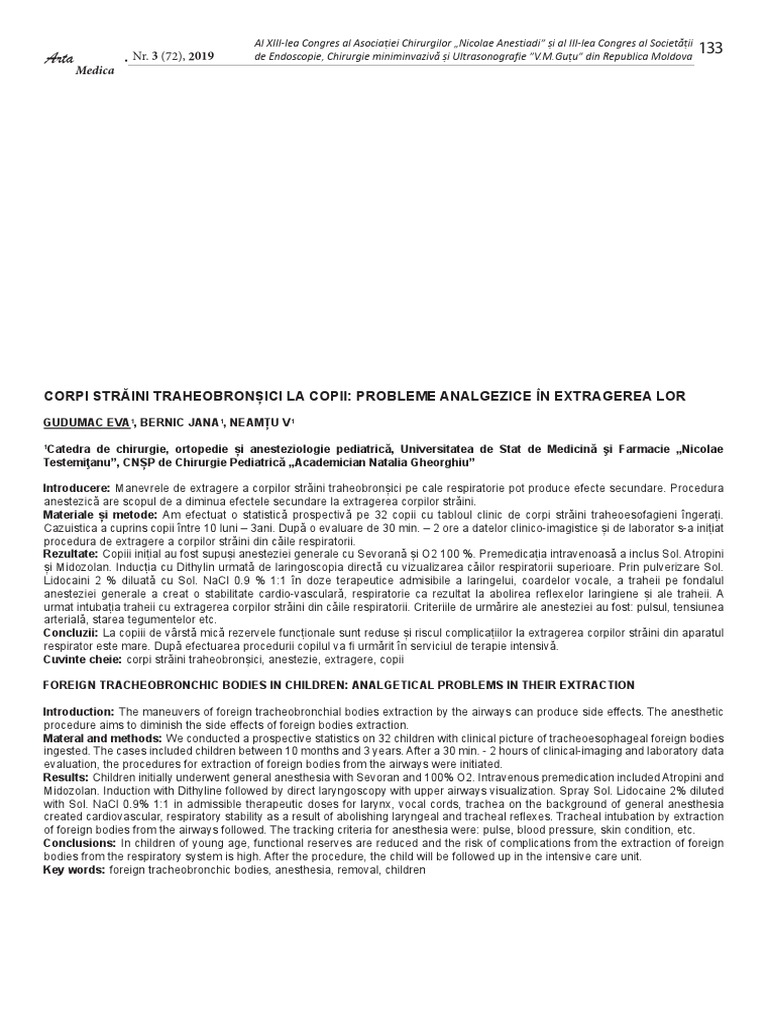 Extragere Corpi Straini | PDF | Anesthesia | Clinical Medicine