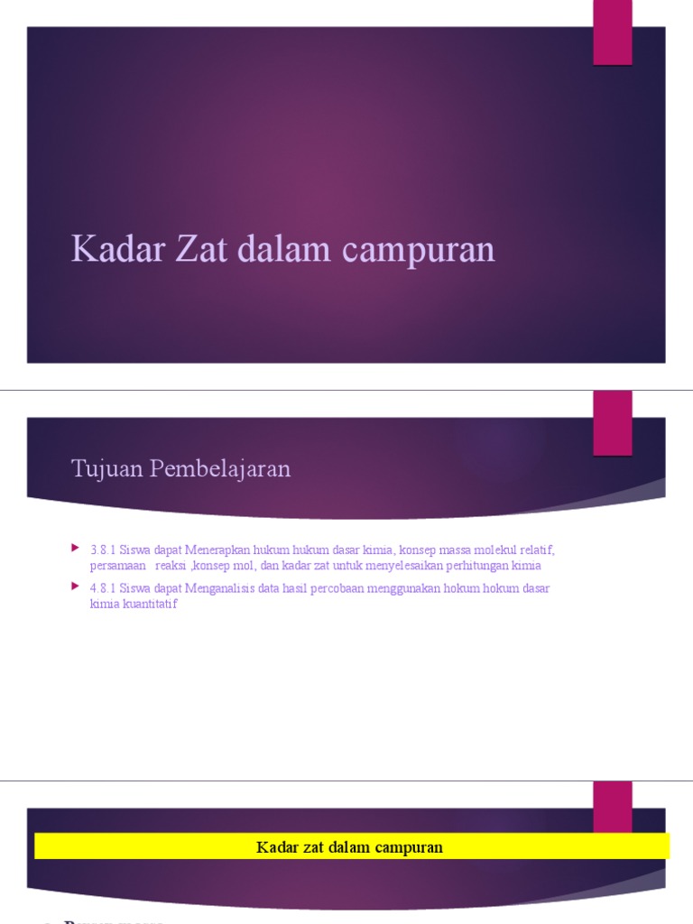 Kadar Zat Dalam Campuran | PDF