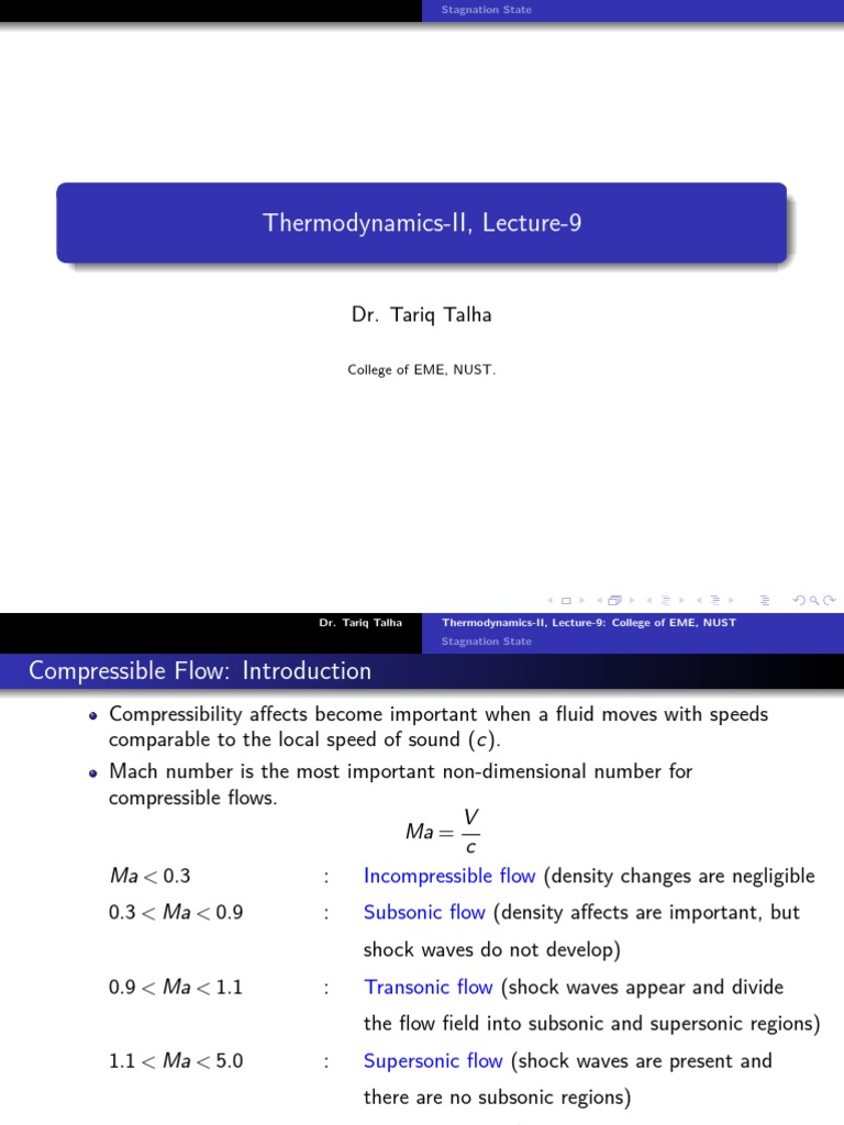 Stagnation Properties in Compressible Flow | PDF | Mach Number | Fluid ...
