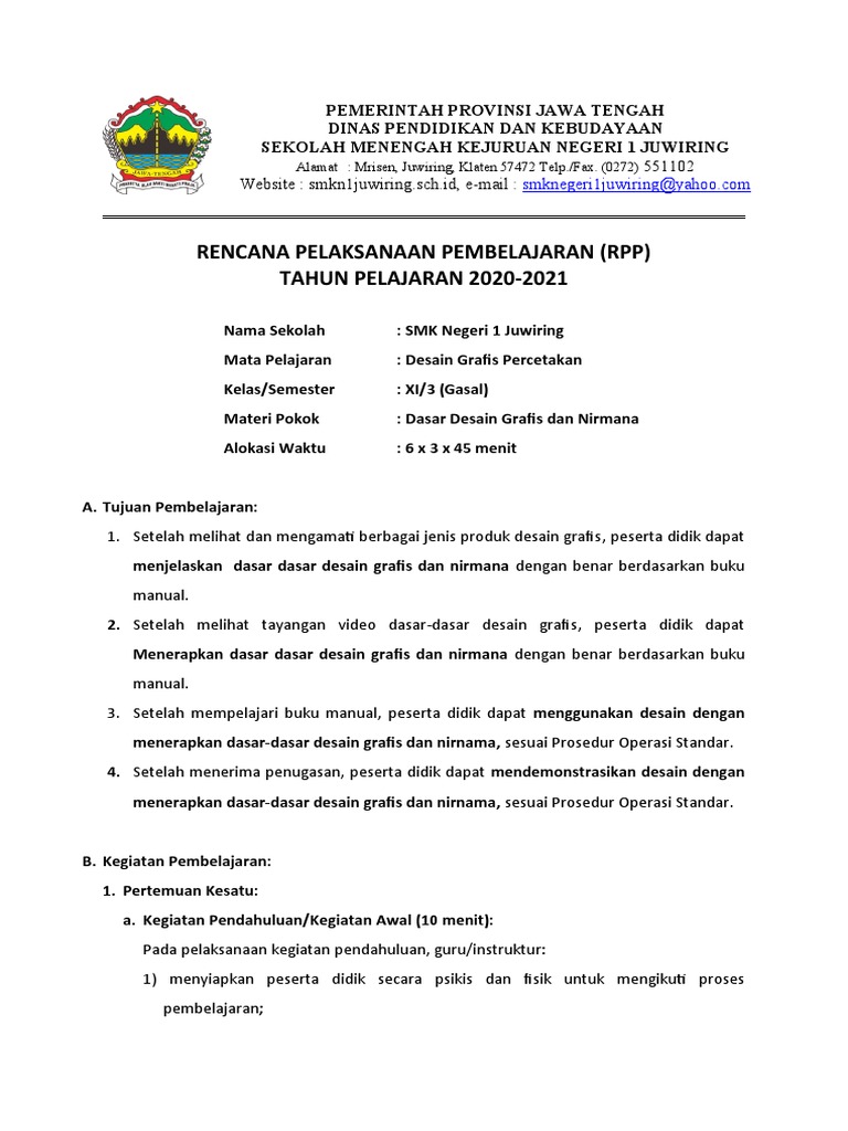 RPP DGP Pertemuan 1 | PDF