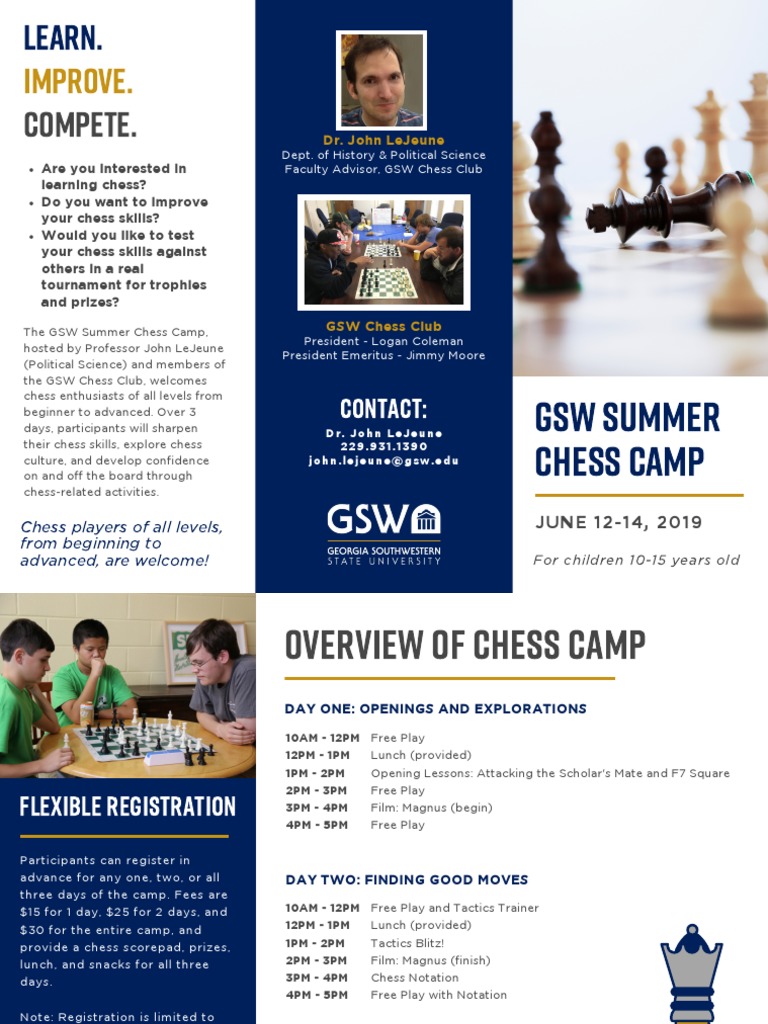 Chess Camp Brochure | PDF | Competitive Games | Chess