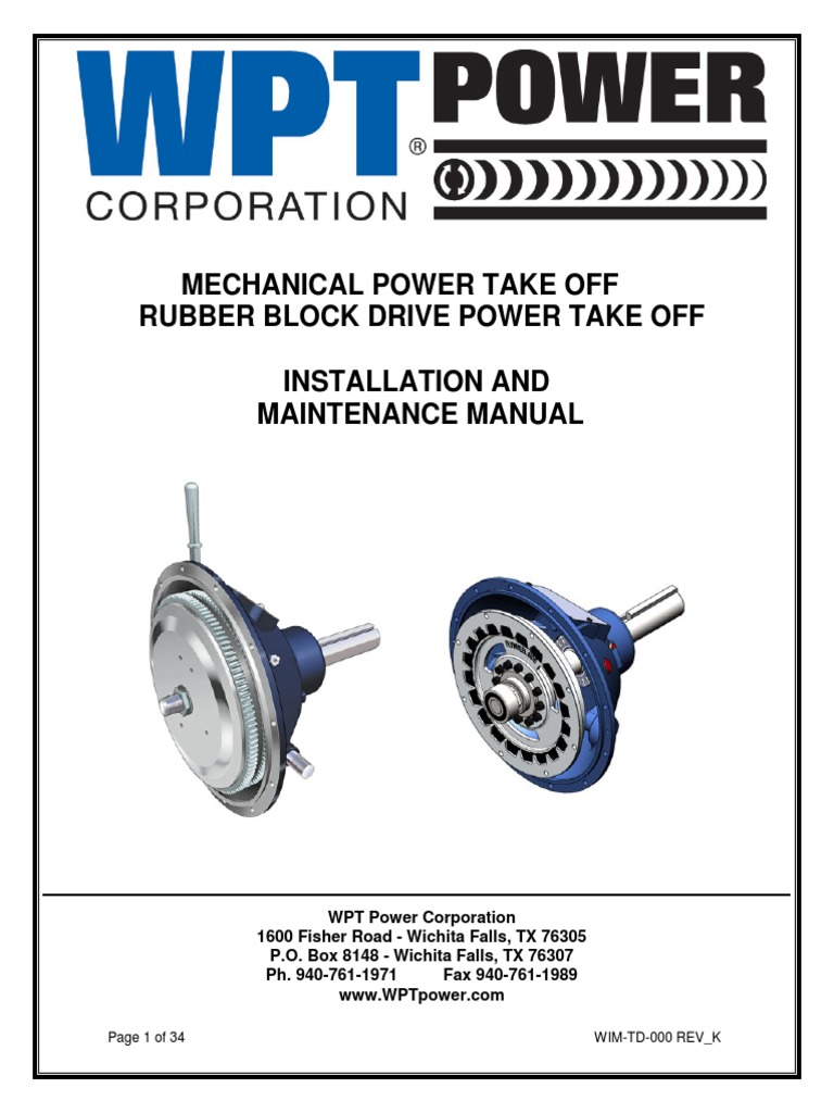 Mechanical Power Take Off Rubber Block Drive Power Take Off ...