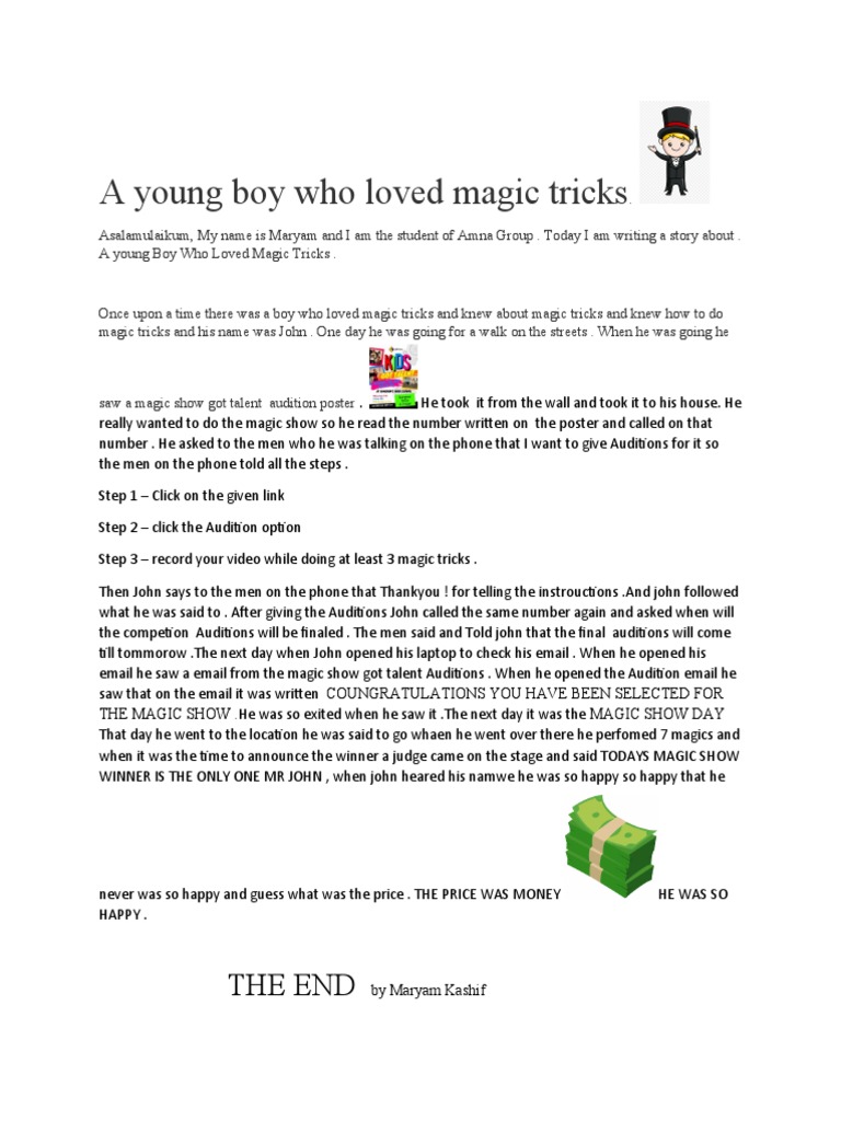 A Young Boy Who Loved Magic Tricks | PDF
