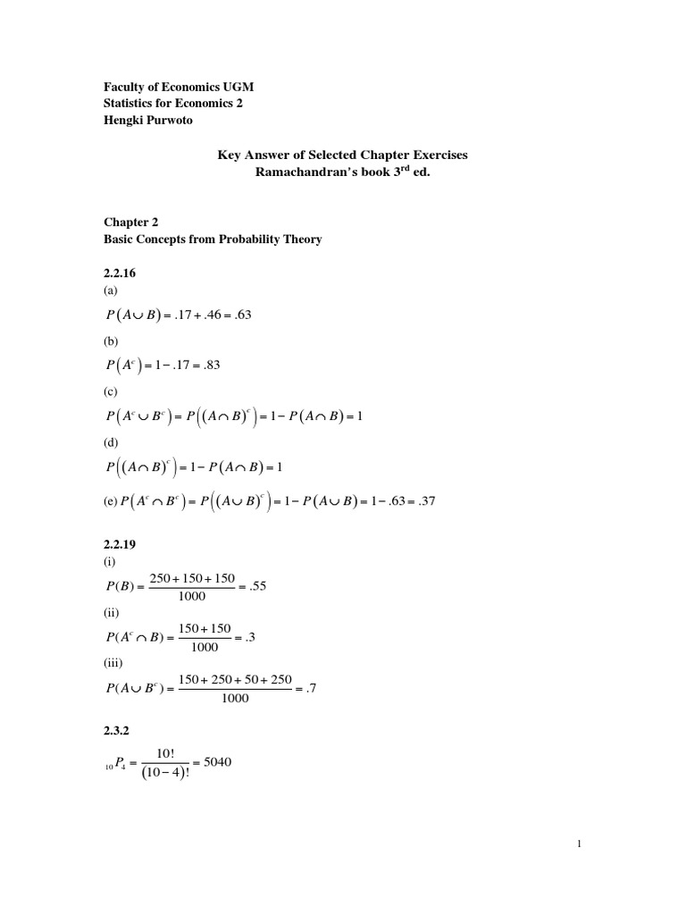 Key Answer of Selected Chapter Exercises Ramachandran's Book 3 Ed | PDF ...