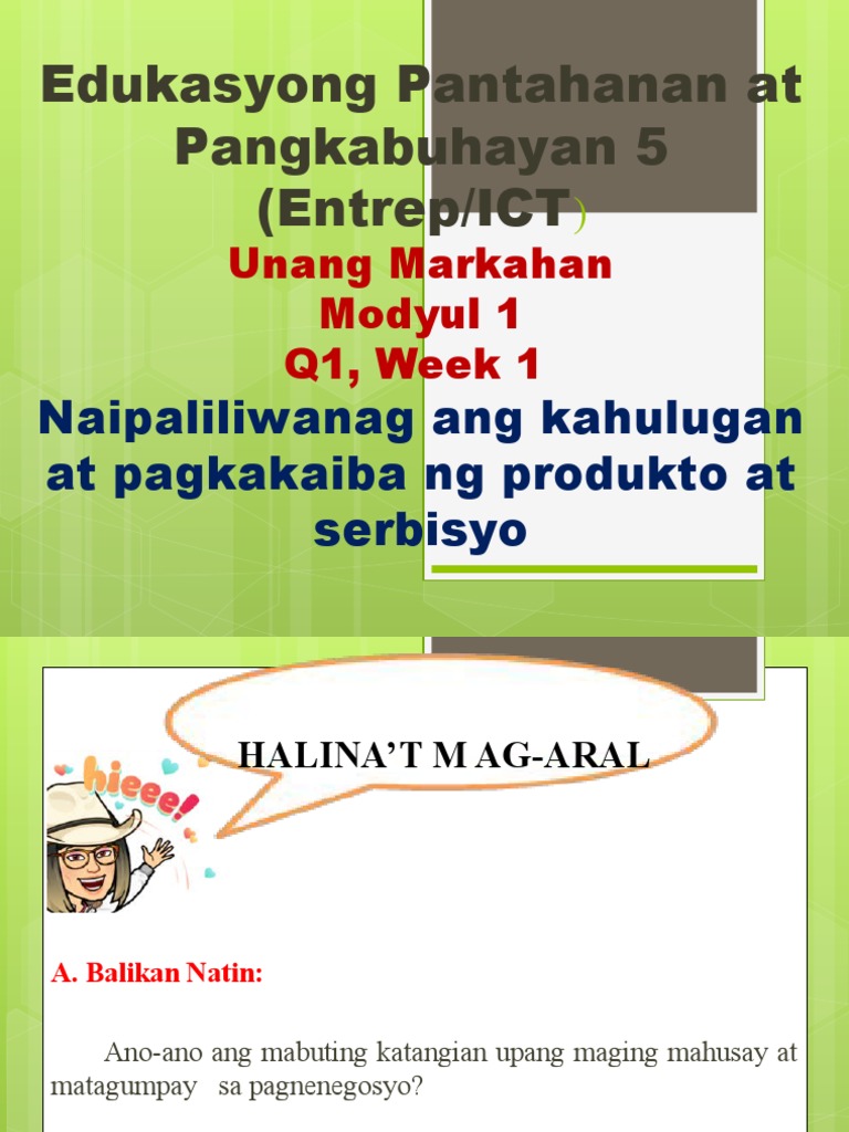 Edukasyong Pantahanan at Pangkabuhayan 5 (Entrep | PDF