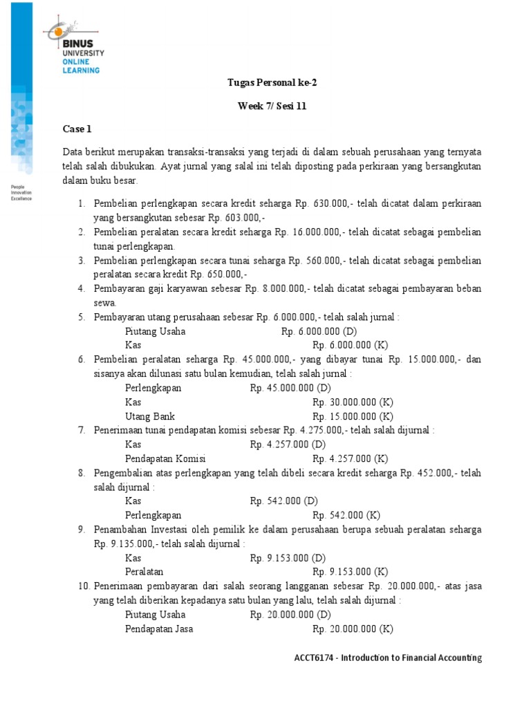 Tugas Personal 2 Introduction To Financial Accounting | PDF