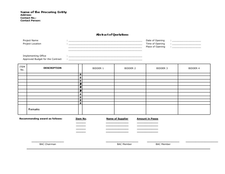 Abstract of Bids (Procurement) | PDF | Business | Finance & Money ...