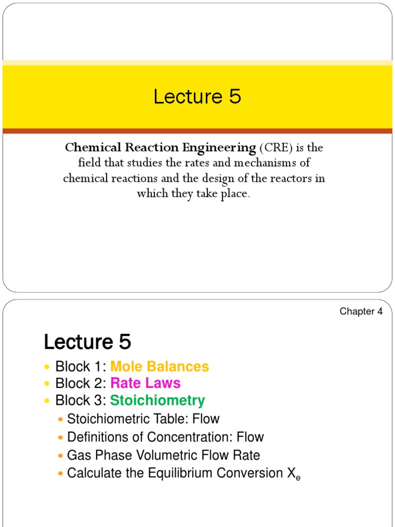 Chemical Reaction Engineering (CRE) Is The | PDF | Chemical Reactor ...