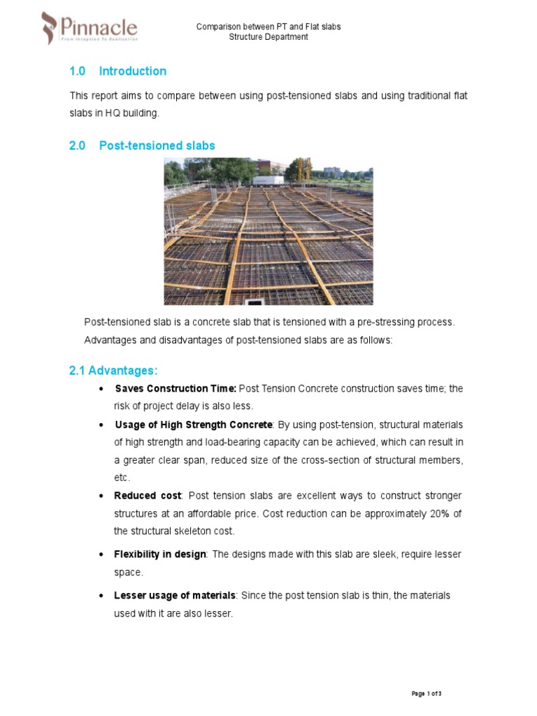 Comparison Between PT and Flat Slabs | PDF | Prestressed Concrete ...