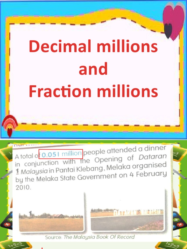 Decimal Million & Fraction Million | PDF | Decimal | Arithmetic