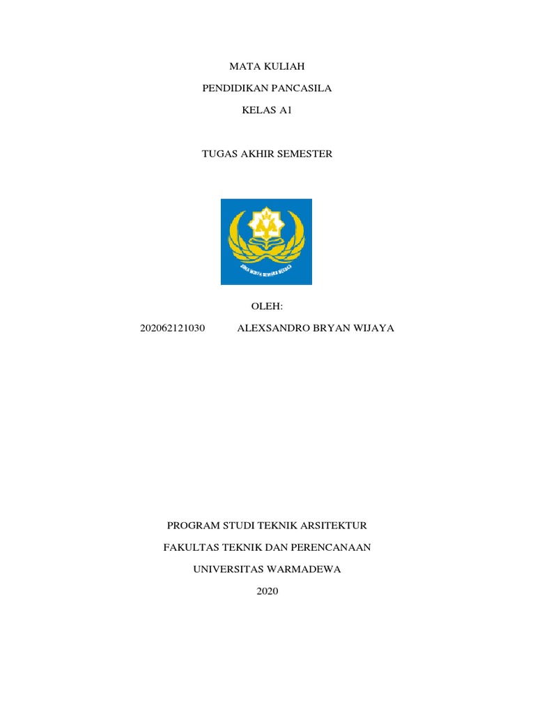 Alexsandro Bryan Wijaya - Tugas Akhir Pendidikan Pancasila | PDF